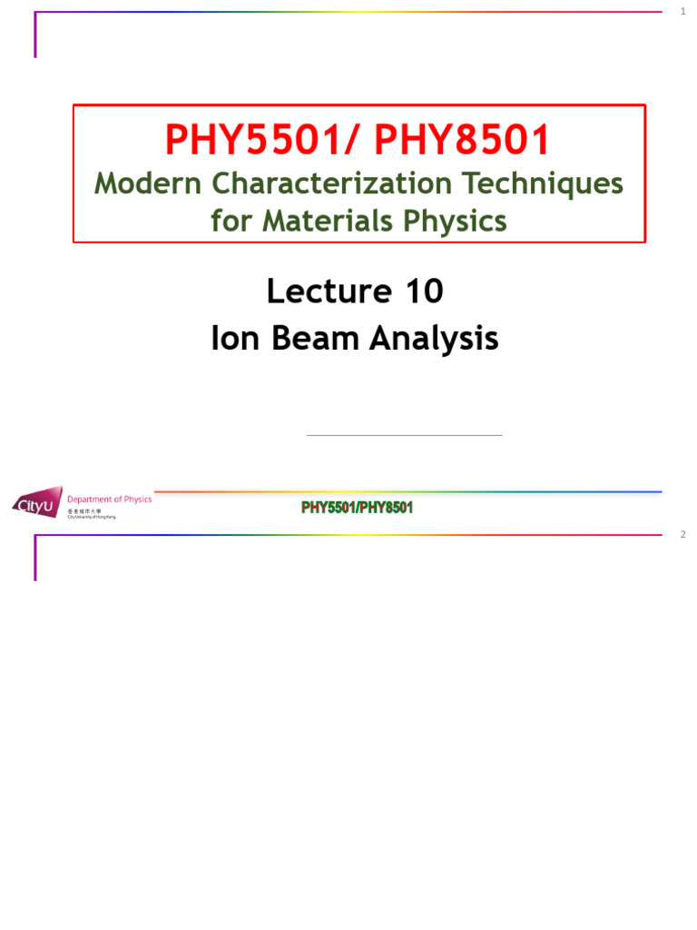 PHY5501_8501_lecture10_IBA_2020 | PDF | Atomic Physics | Physics