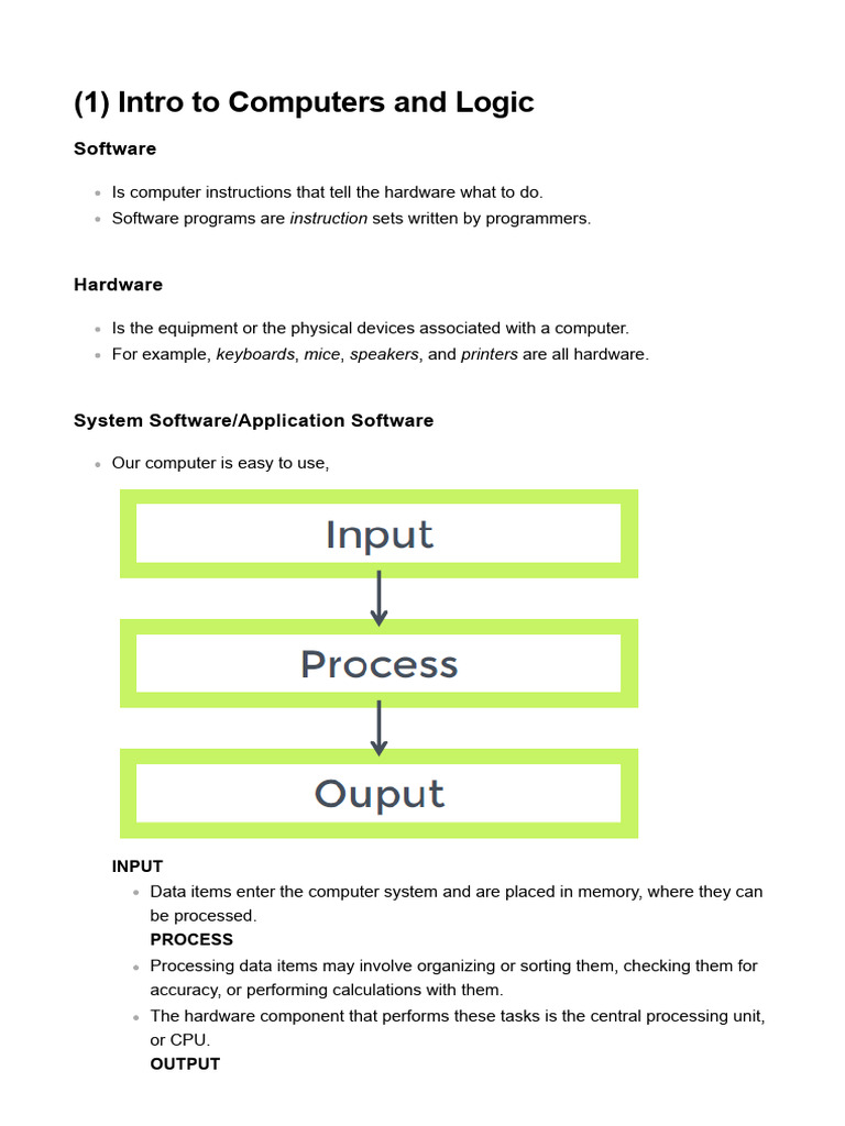 Introduction to Computer Logic and Algorithms | PDF | Computer Program ...