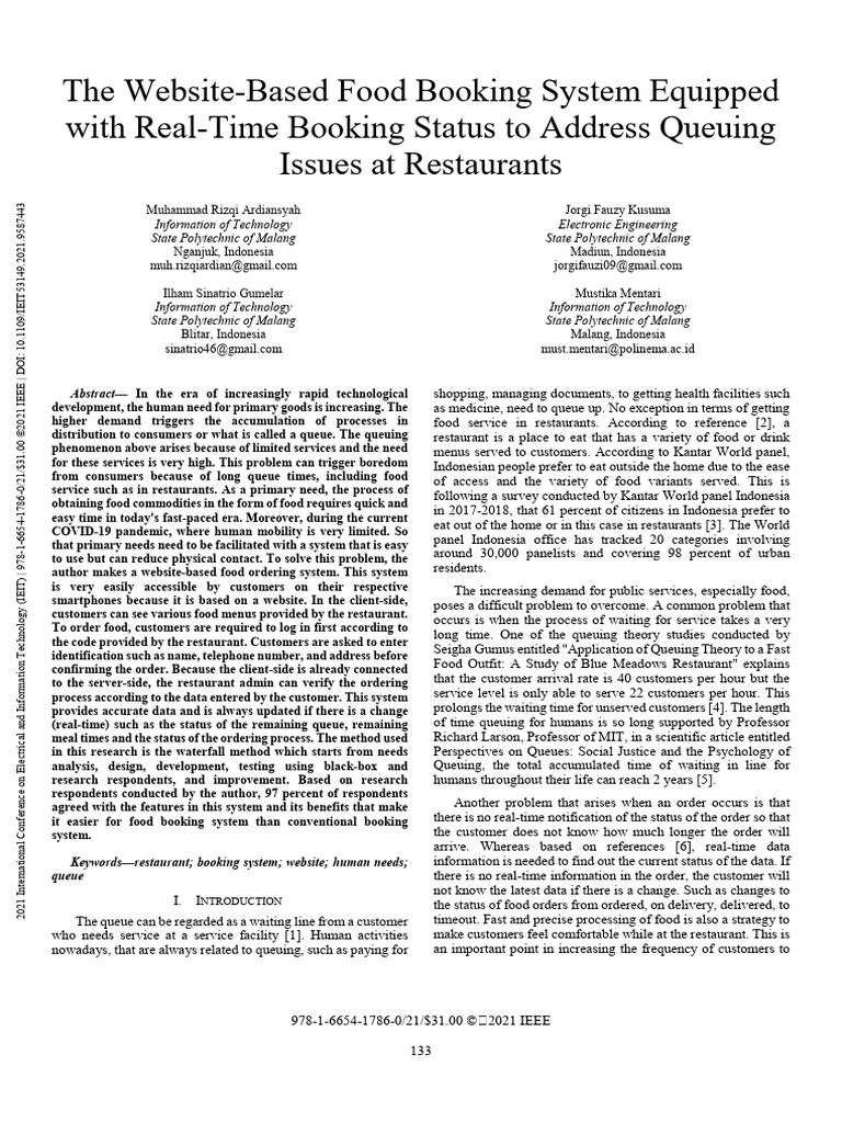 The Website-Based Food Booking System Equipped With Real-Time Booking ...