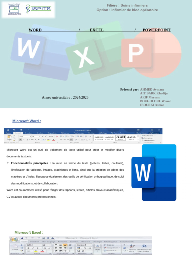 Outils Bureautiques : Word, Excel, PowerPoint | PDF | Microsoft Excel ...