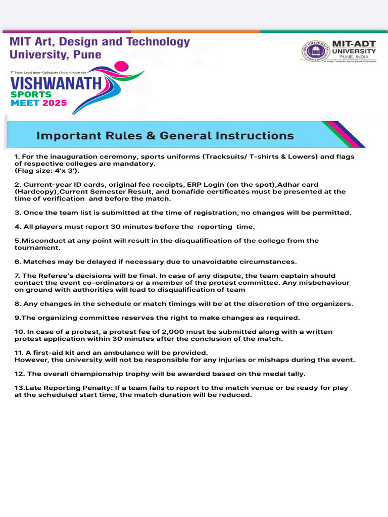 VSM football Rule book | PDF