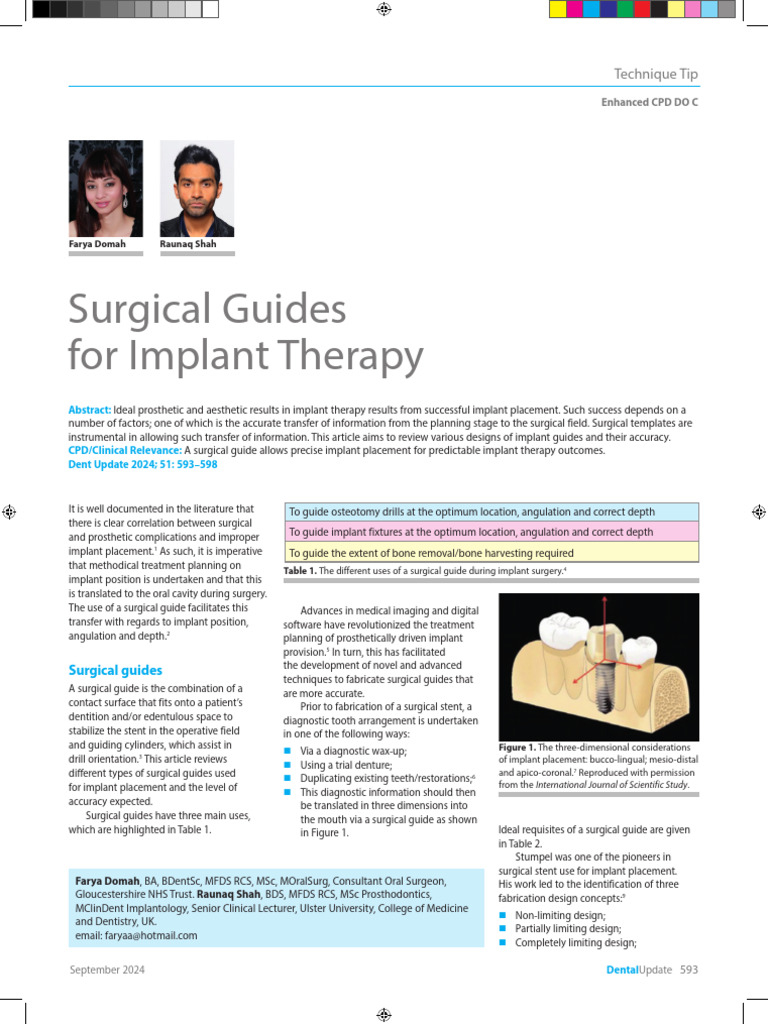 Surgical Guides for Implant Therapy | PDF | Dental Implant | Dentures