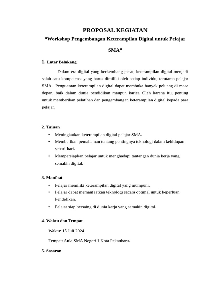 Proposal Kegiatan | PDF