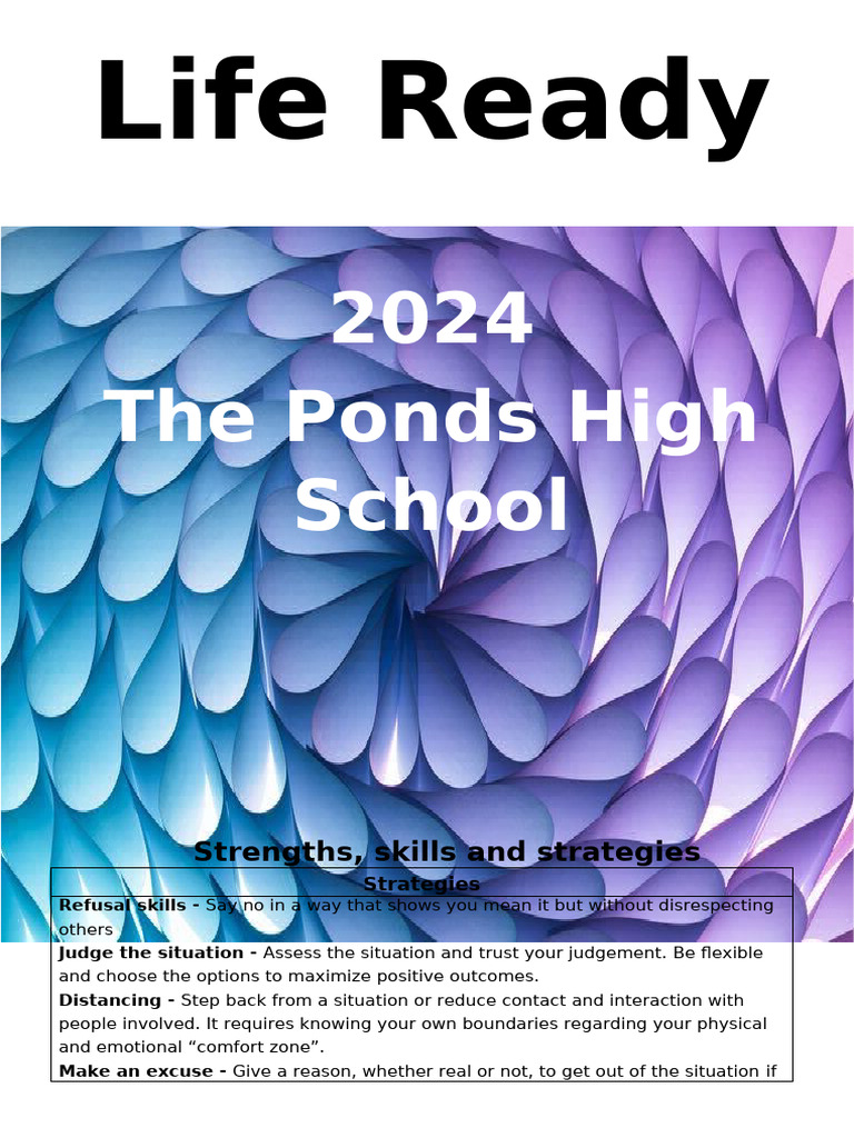 Life Ready Camp Booklet Year 11 2024 | PDF | Feeling | Violence