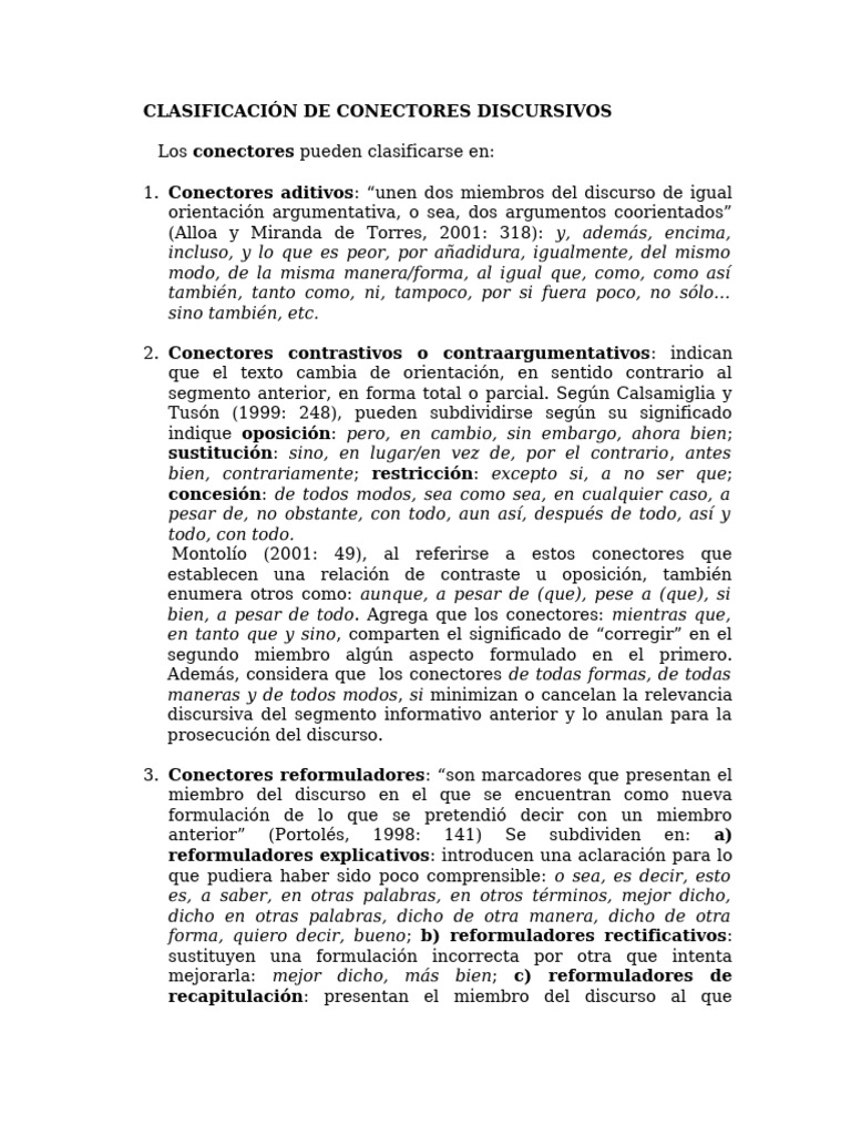 Tipos de Conectores Discursivos | PDF
