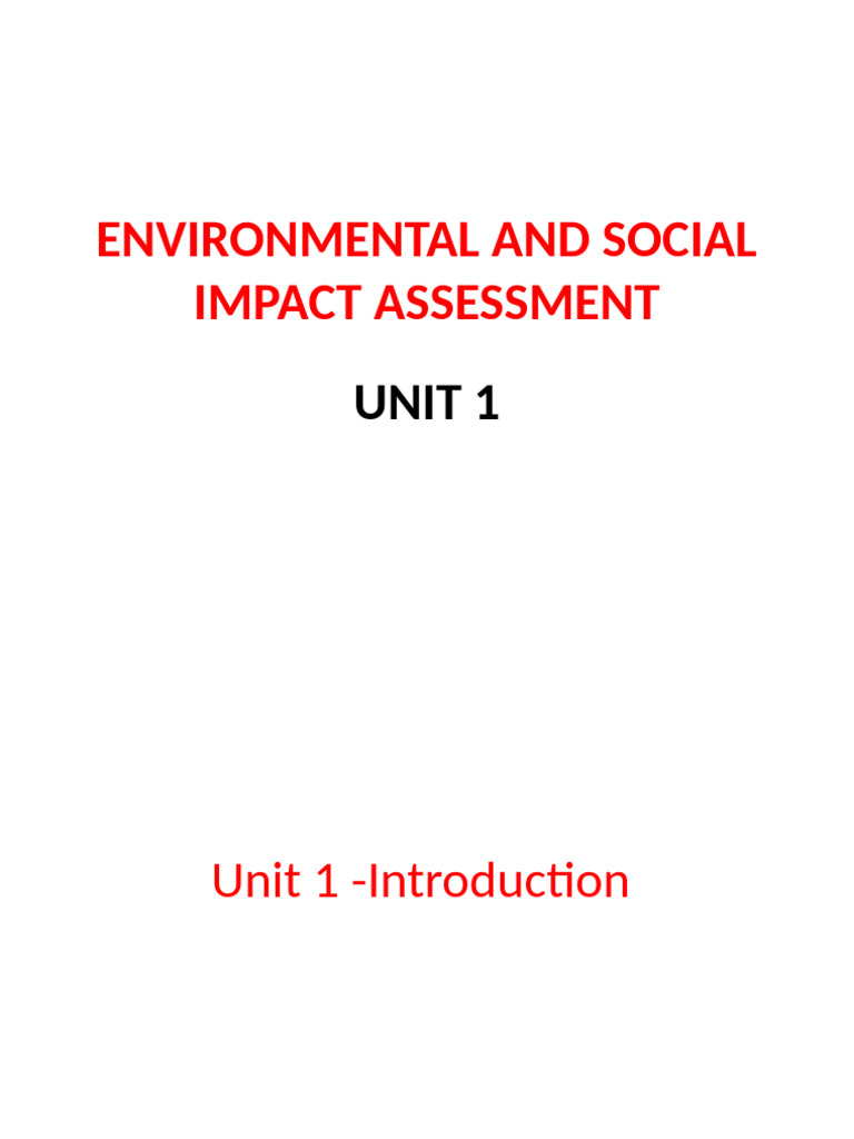 EIA UNIT 1 2020) | PDF | Environmental Impact Assessment | Sustainability