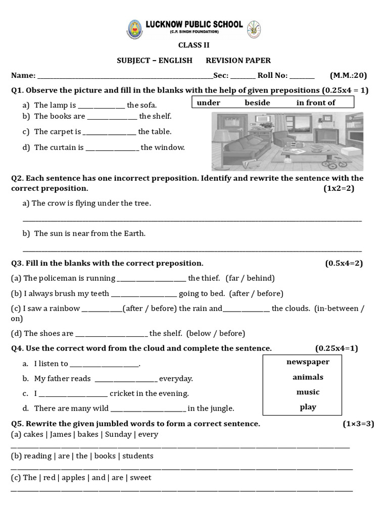 II - English - Revision Paper - 3 | PDF | Mahatma Gandhi