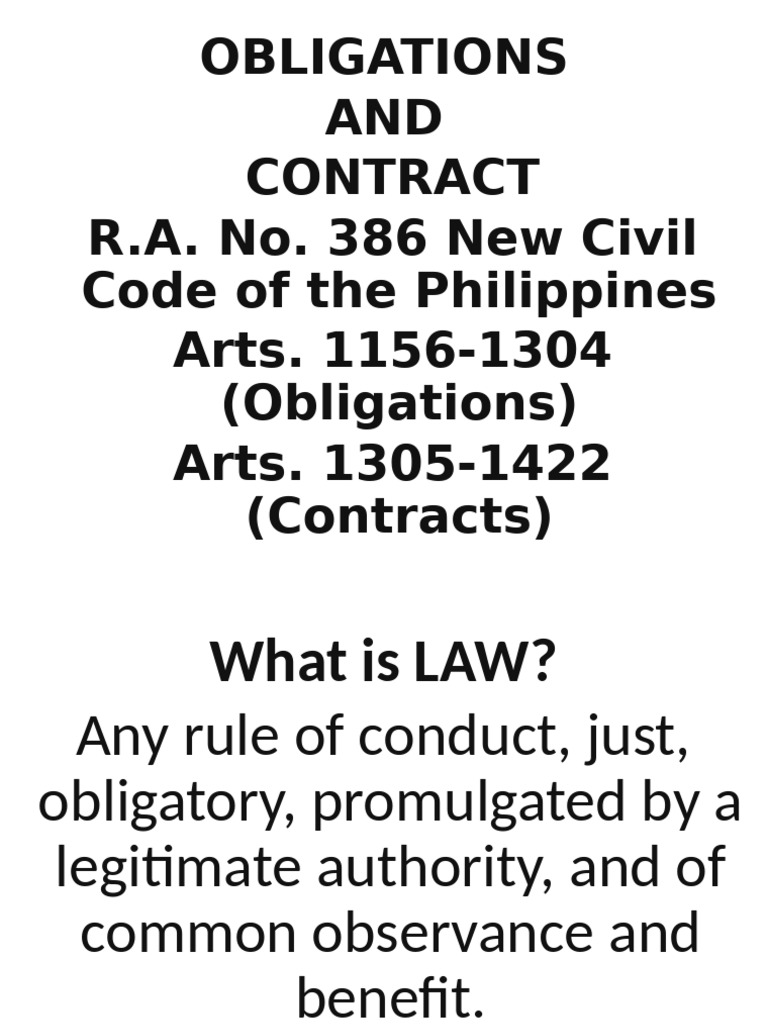 Obligation and Contracts 2024 | PDF | Law Of Obligations | Negligence