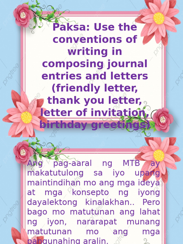 Q4 - MTB-MLE - MOD 1 - #Use The Conventions of Writing in Composing ...