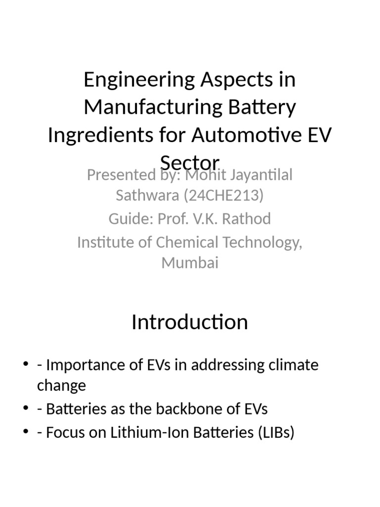Engineering Lithium-Ion Batteries for EVs | PDF | Lithium Ion Battery ...