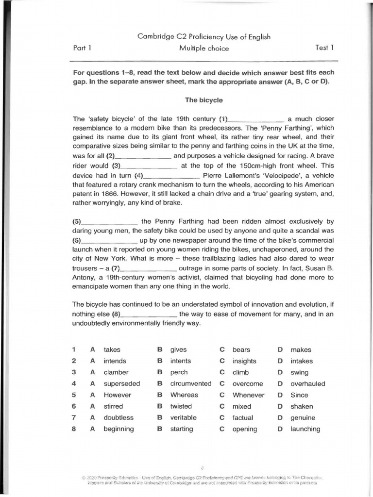 Exam Practice - C2 - English in Use | PDF | Graphical User Interfaces ...