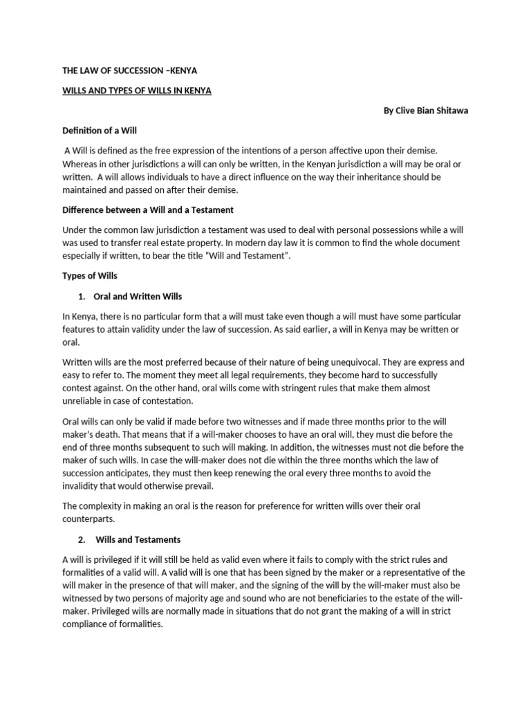 The Law of Succession - Wills | PDF | Will And Testament | Inheritance