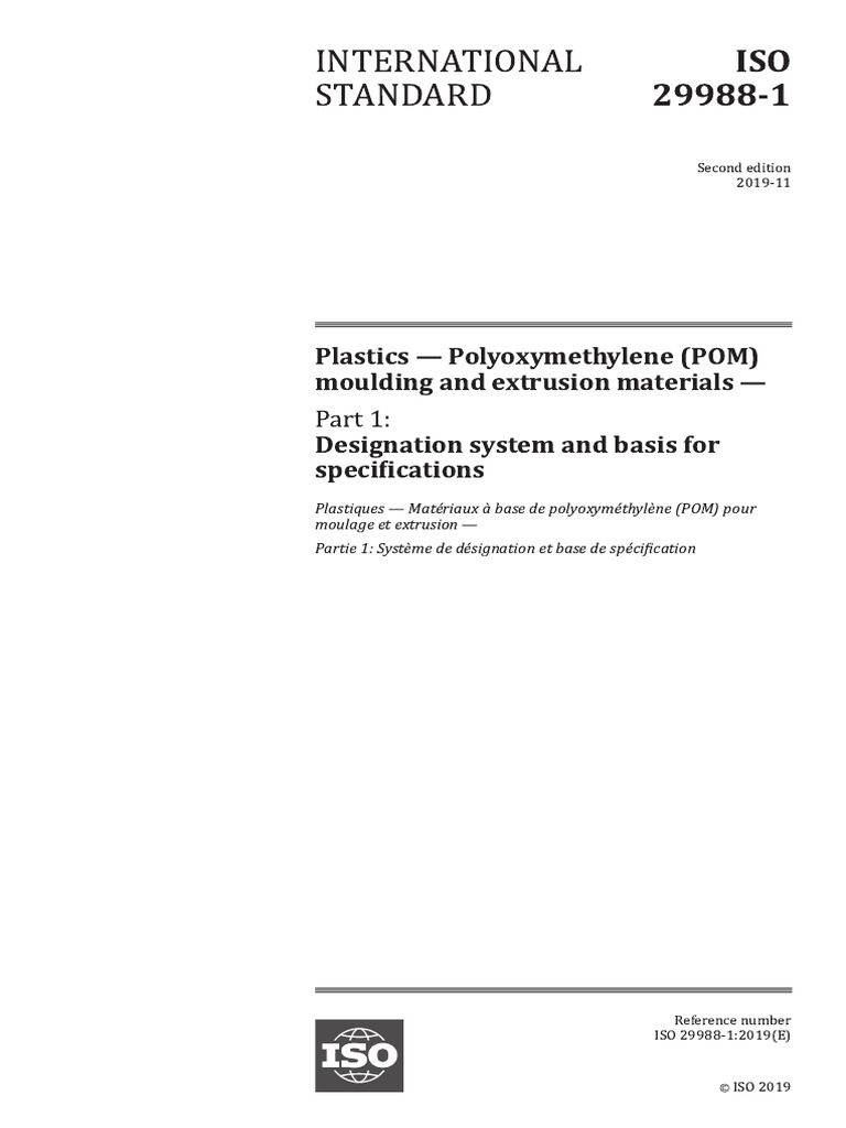 ISO 29988-1-2019 | PDF | International Organization For Standardization | Polymers