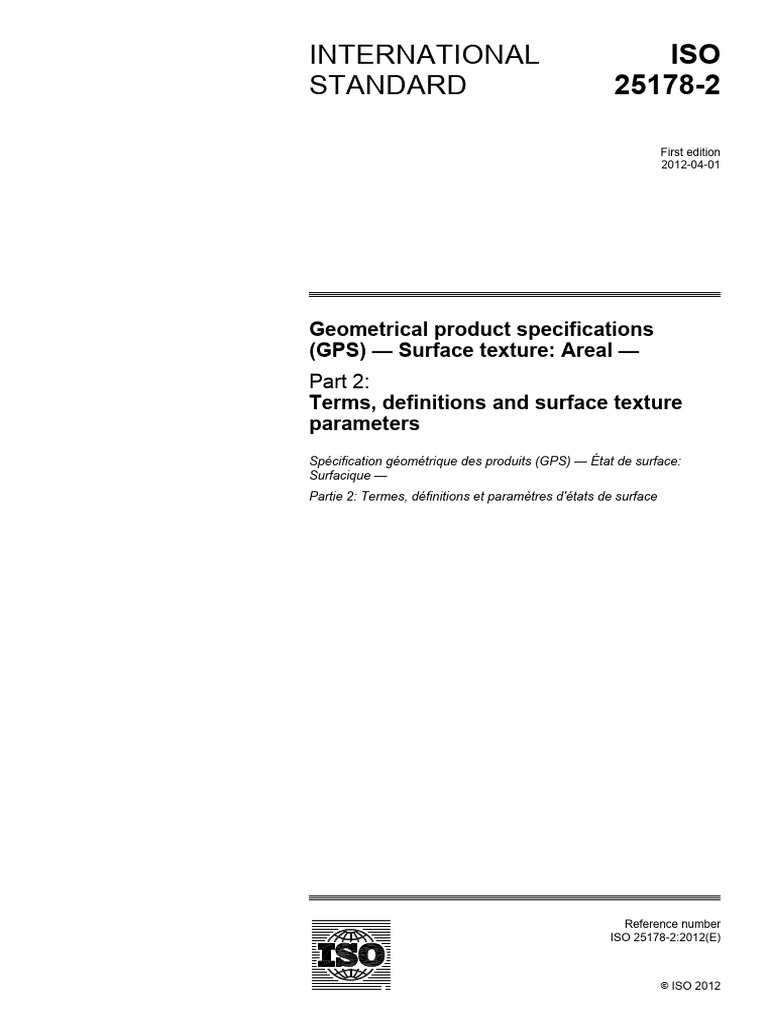Iso 25178-2-2012 | PDF