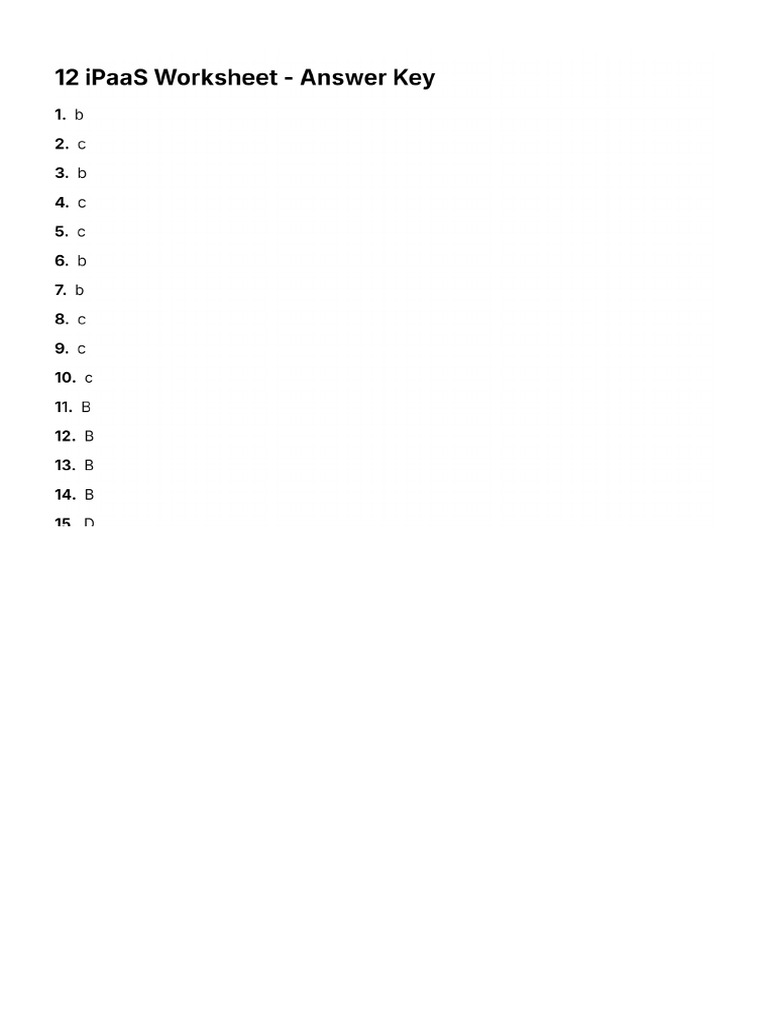 12 iPaaS Worksheet - AnswerKey | PDF