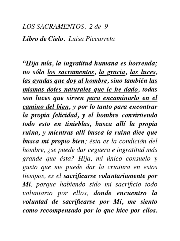 Los Sacramentos 2 De 9 Libro De Cielo Pdf Felicidad Creencia