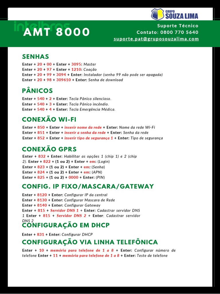 Configuração Central de Alarme - GSL - AMT 8000 | PDF | Arquitetura de ...