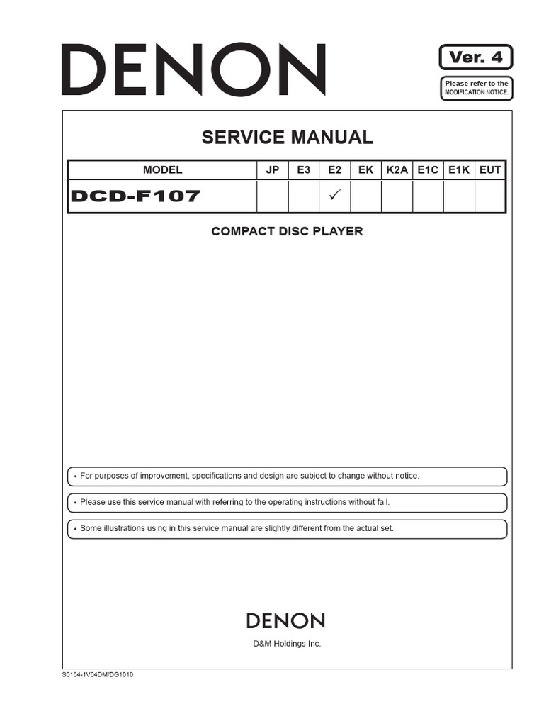 Denon DCD-F107 | PDF | Electrical Connector | Insulator (Electricity)