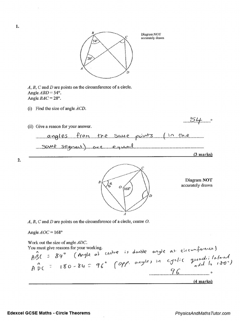 Circle Theorems MA | PDF