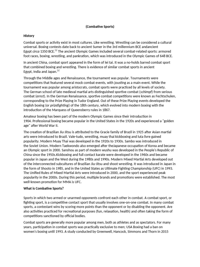 Combative-Sports | PDF | Individual Sports | Sports