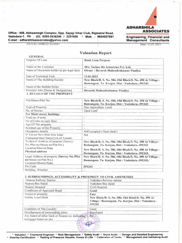 586, Bamangam - Valuation Report | PDF