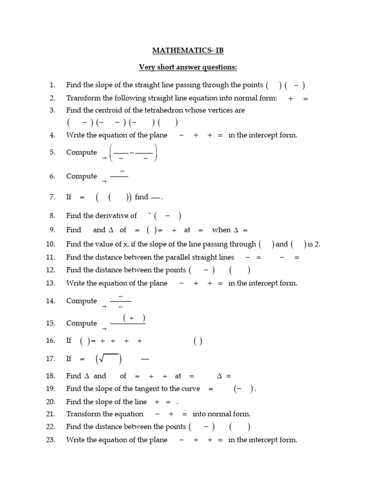 Maths IB Coordinate Geometry (2D & 3D) and Calculus | PDF | Line (Geometry) | Tangent