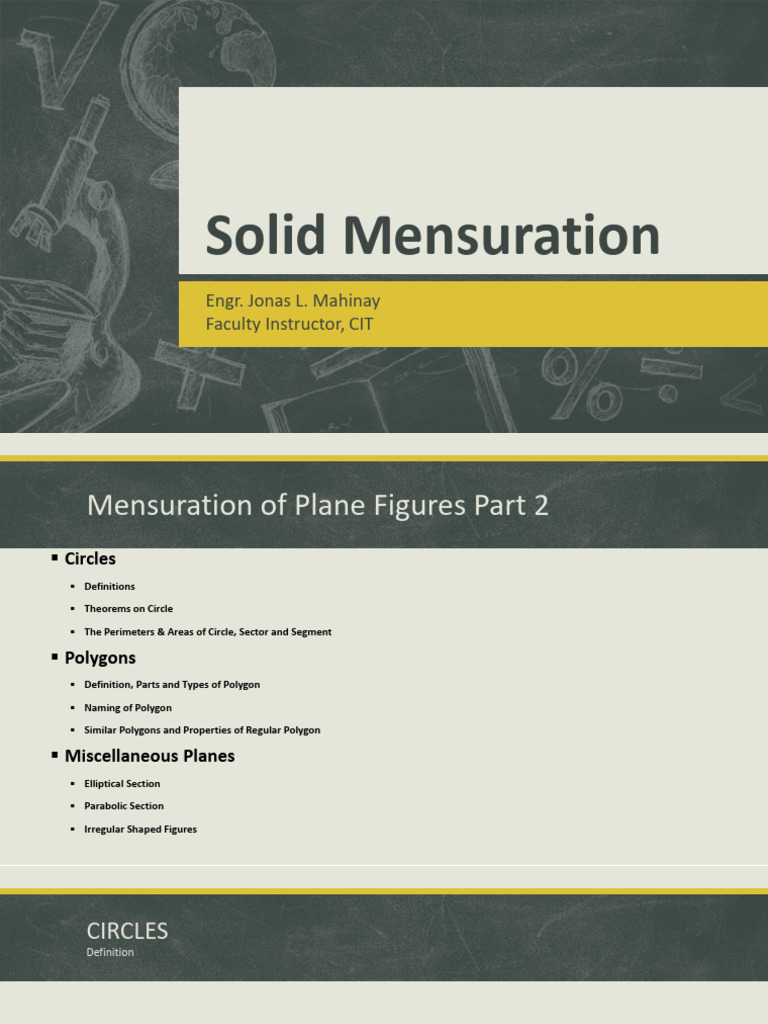 Module 2 Mensuration of Plane Figures Part 2 Circles Polygon and ...