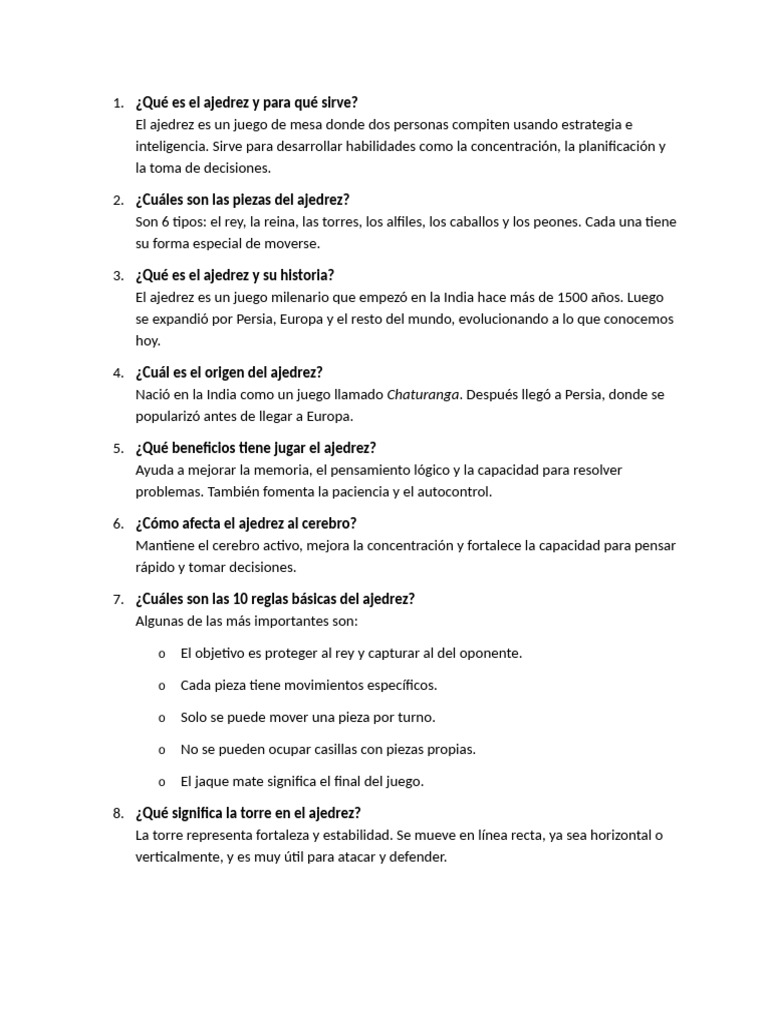 Tarea Ajedrez | PDF | Ajedrez | Juegos de estrategia abstractos