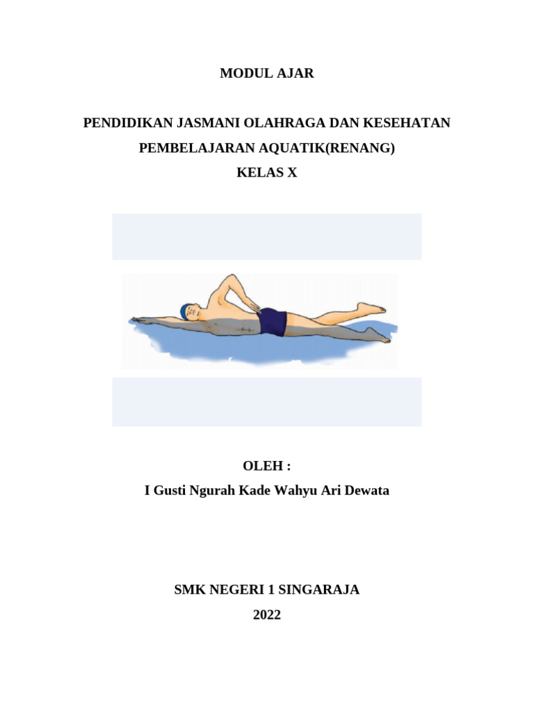 Modul Pembelajaran Renang Kelas X PJOK | PDF