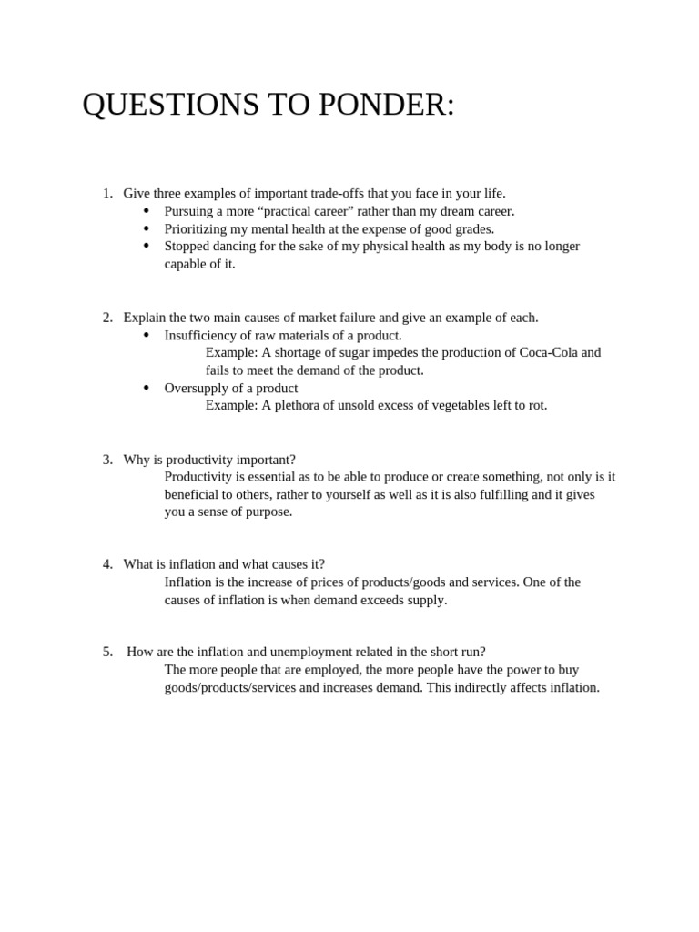 Questions to Ponder (Assignment 1) | PDF