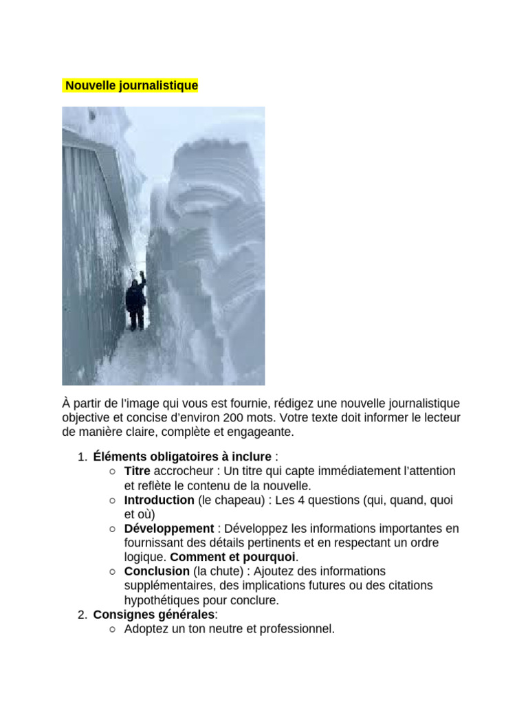 Grosse tempête de neige paralyse la région | PDF | Journalisme | Blizzard