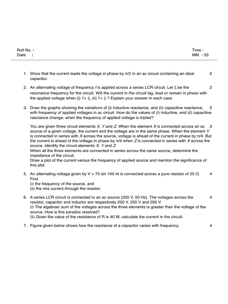 Ch 7 Worksheet | PDF | Electrical Components | Analog Circuits