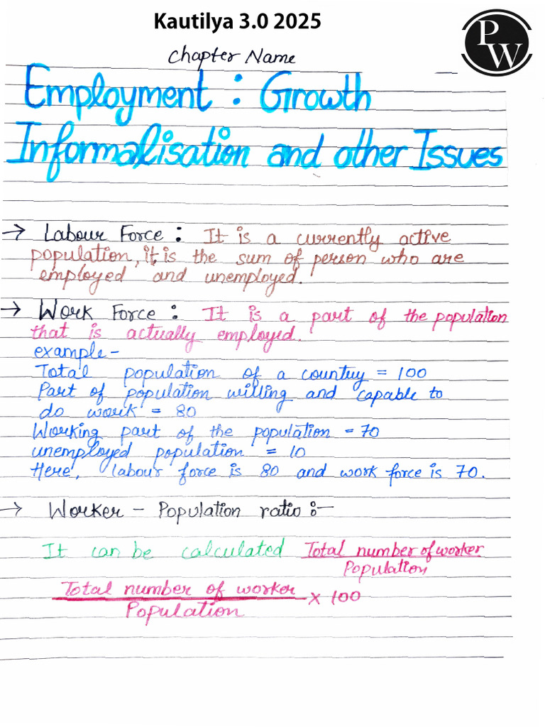 Employment - Growth, Informalisation and Other Issues: Handwritten ...