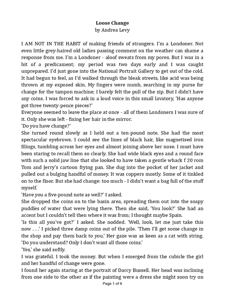 3 - Loose Change by Andrea Levy | PDF