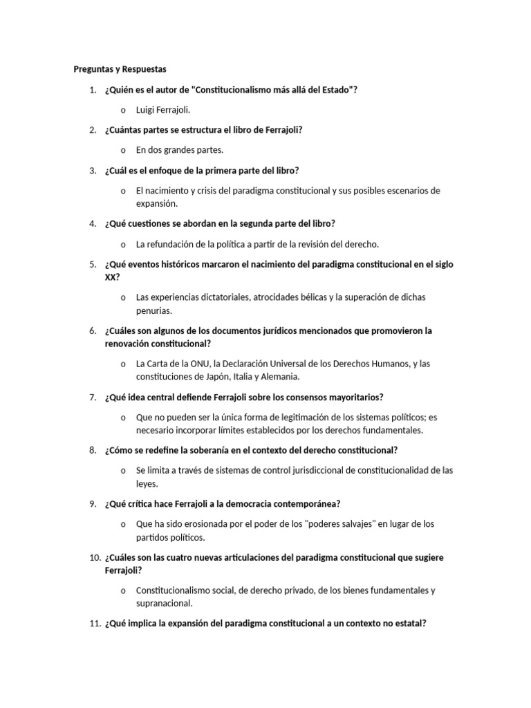 2do tema Preguntas y Respuestas | PDF | Constitución | Democracia
