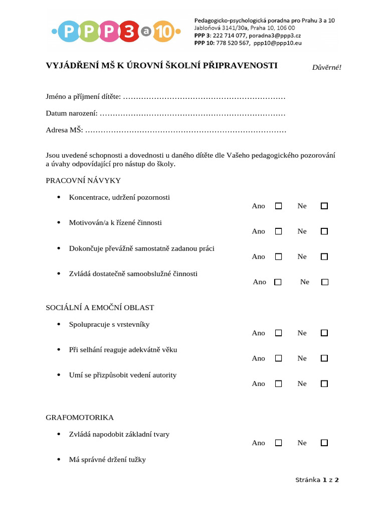 Dotaznik Ms Osd-2 | PDF
