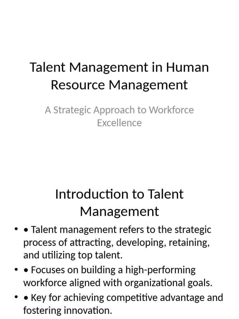 Talent Management In Hrm Pdf