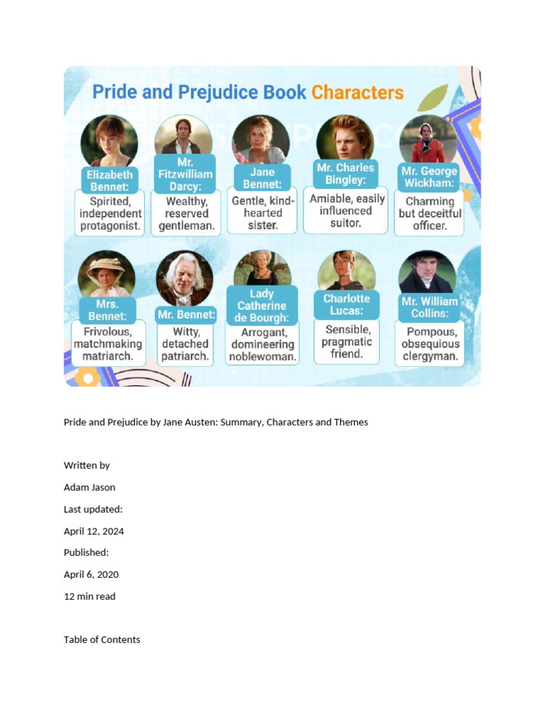 Pride and Prejudice by Jane Austen | PDF | Pride And Prejudice | Mr. Darcy