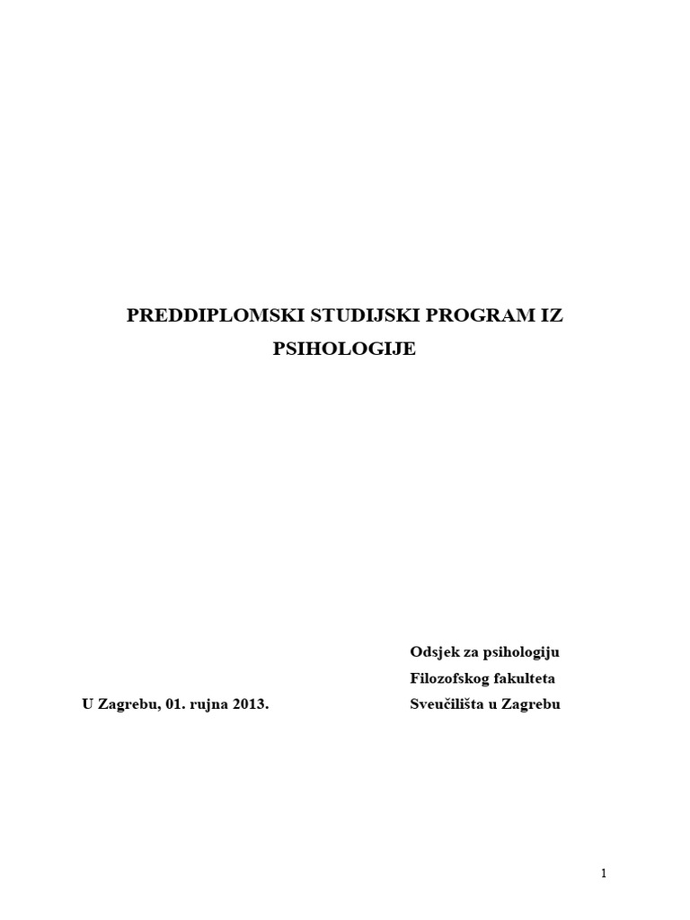 Preddiplomski-studijski-program-iz-psihologije | PDF