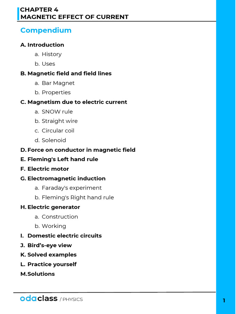 Phy - Ch2 - Magnetic Effect of Current | PDF | Electromagnetic Induction | Electric Generator