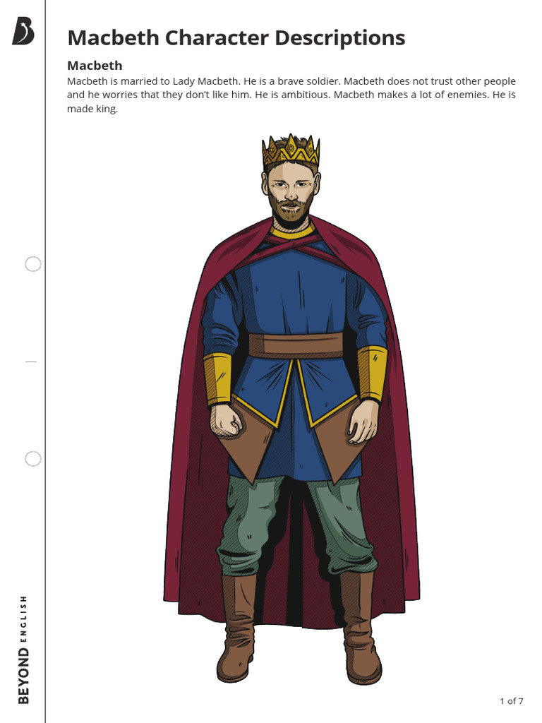 Character Descriptions - Macbeth | PDF | Macbeth | Shakespearean Tragedies