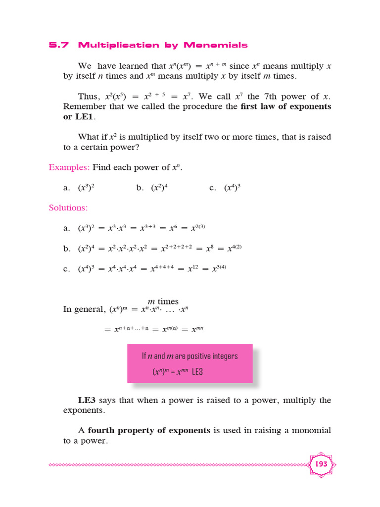 Multiplying Monomials and Polynomials | PDF | Computational Science ...