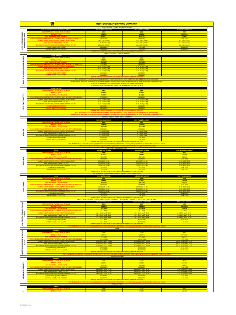 MSC GEBZE GEMI PROGRAMLARI 22.01 Revize..pdf - Bd2ec - 22-01-2025 | PDF