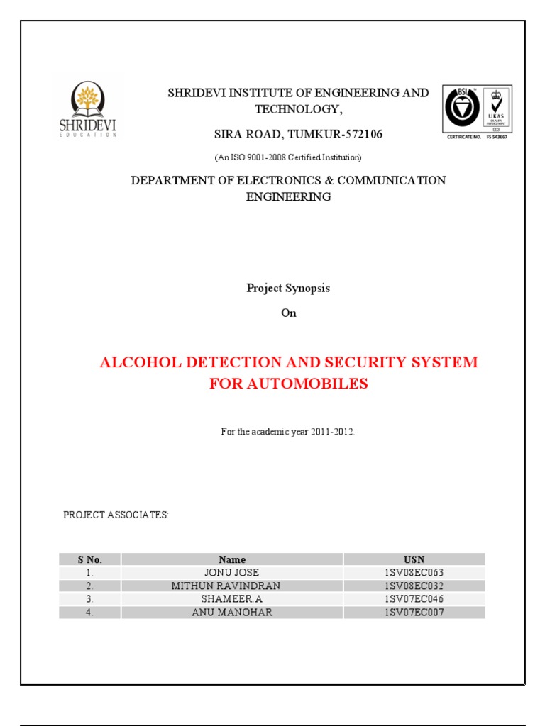 Alcohol Detection and Security System | PDF | Microcontroller | Short Message Service