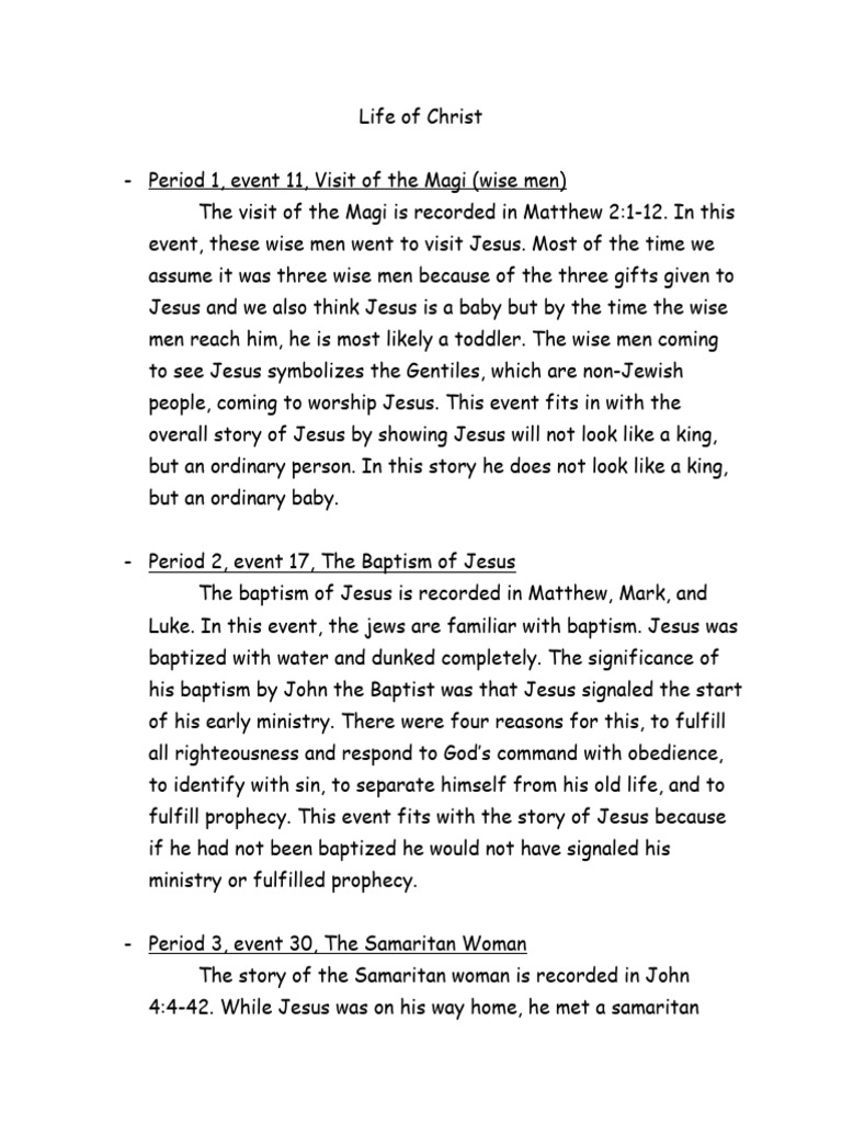 Bible Essay - Life of Christ | PDF | Jesus | Gospel Of Matthew