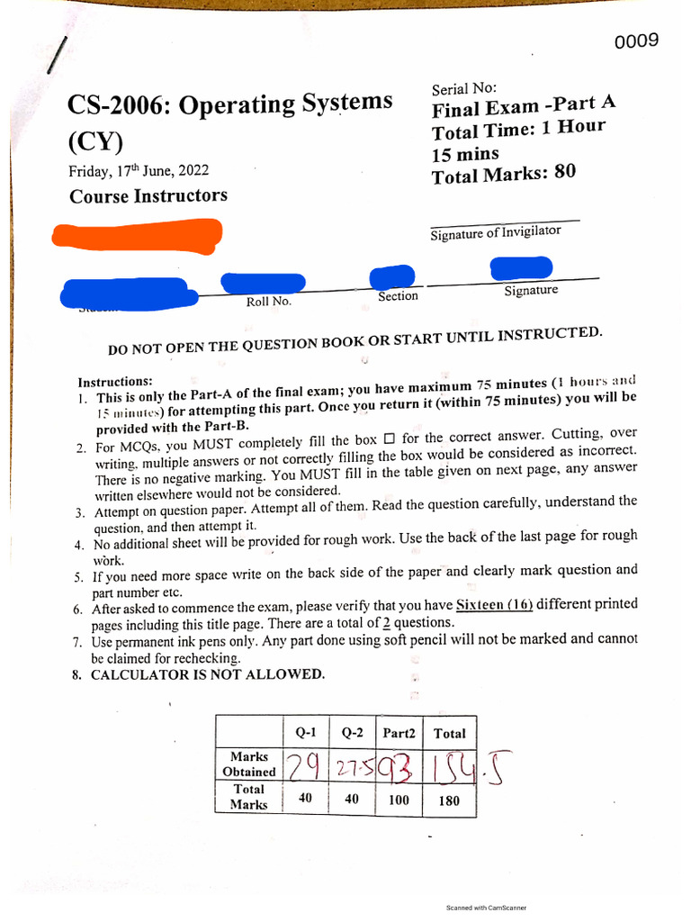 OS Final Exam (Spring-2022) | PDF