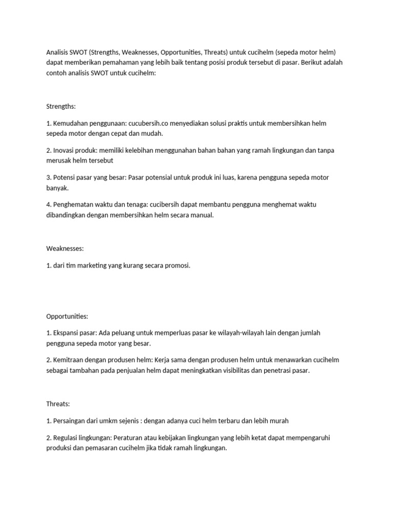 Analisis SWOT (-WPS Office | PDF