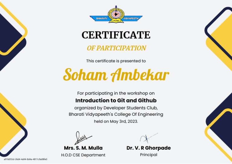 Git Workshop Participation | PDF