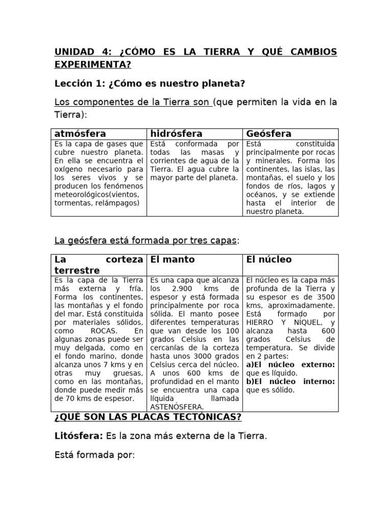 Estructura y Movimiento de la Tierra | PDF | Placas tectónicas | Tierra