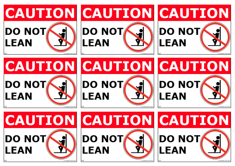 LS-Warning Sign 2024: Do Not Lean | PDF